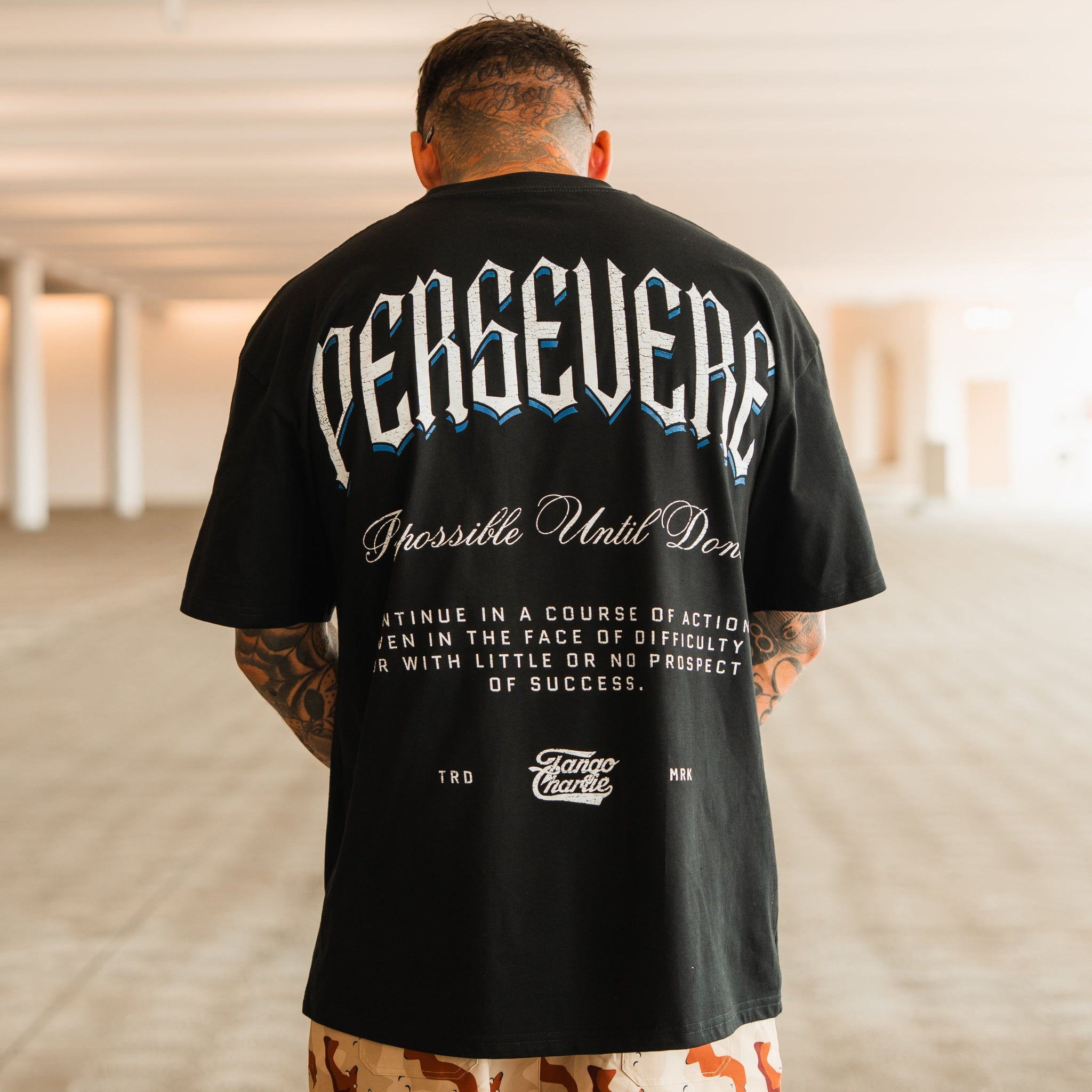 Persevere - Premium Oversized Black Tee