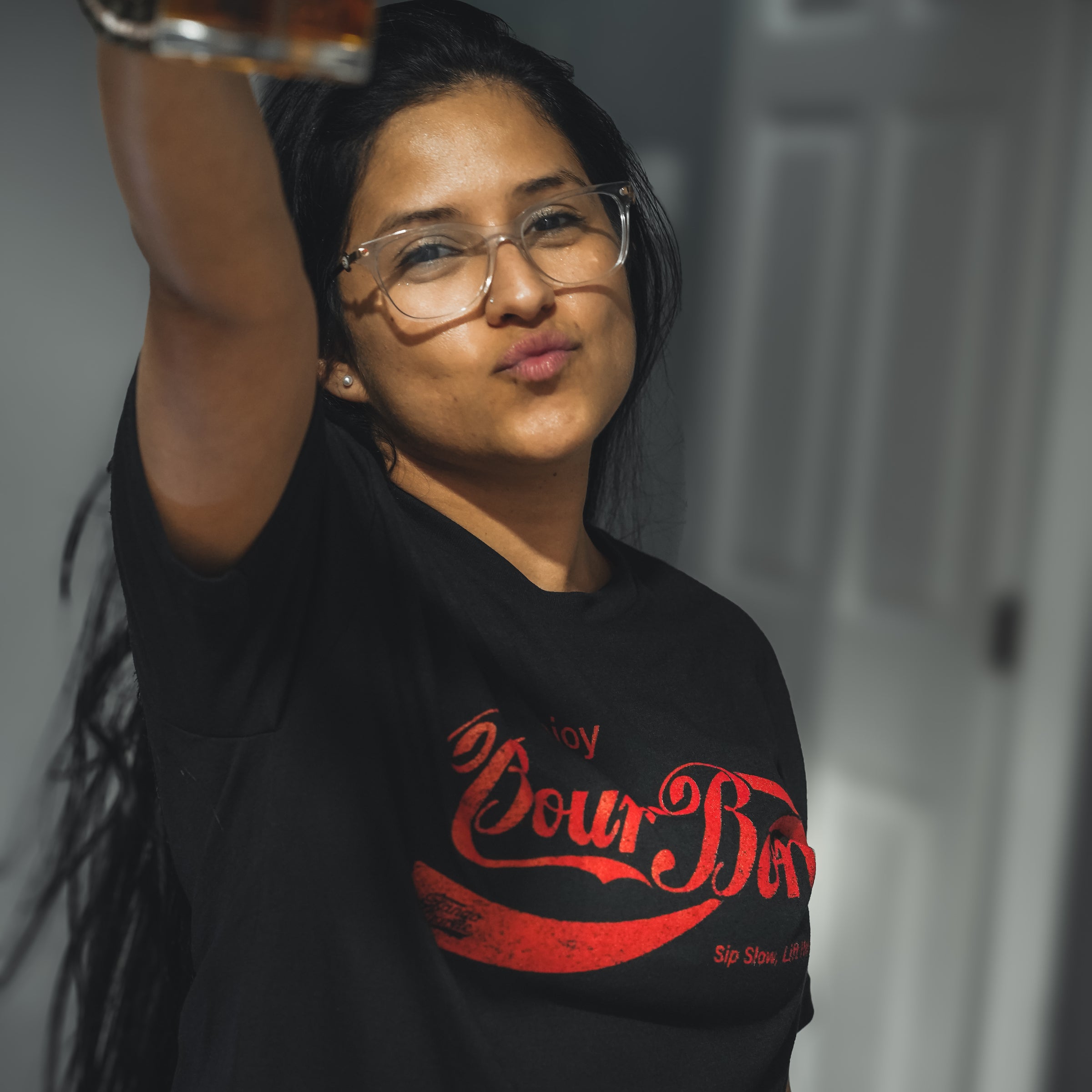 Bourbon "Sip Slow, Lift Heavy" Black - Tee